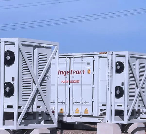 A photo of a battery storage project
